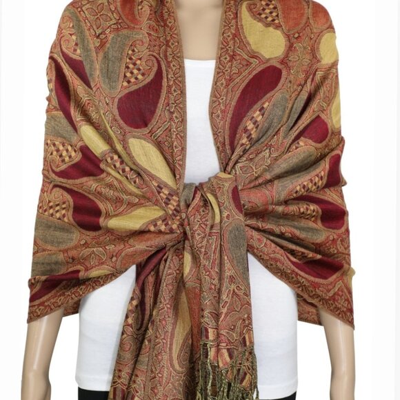 pashmina | Accessories | Soft Silky Multi Color Paisley Pashmina Double ...